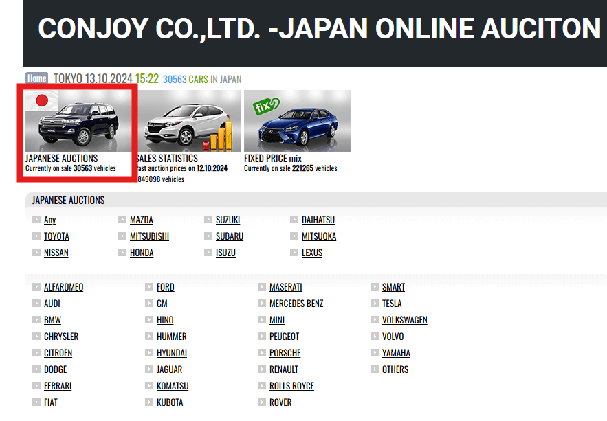 JAPANESE AUCTIONS – CONJOY Co.,Ltd. -Japan online auciton